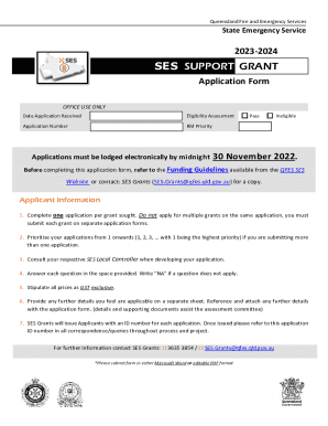Fillable Online 2019-20 SES Support Grant Application Form. 2020-21 SES ...