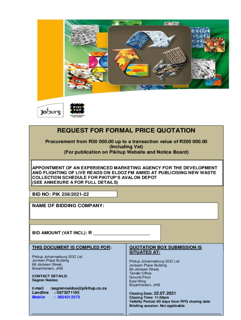 Fillable Online City of Johannesburg Pikitup Fax Email Print - pdfFiller