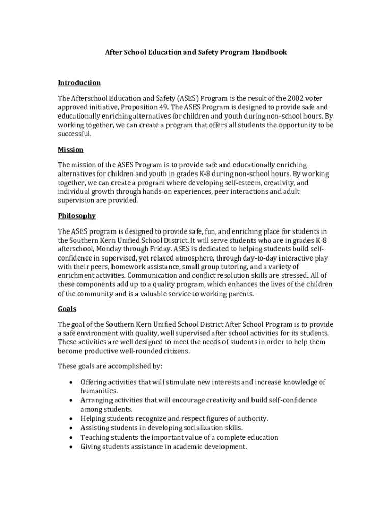 Fillable Online ASES Program Background - Bill E Young Jr. Middle ...