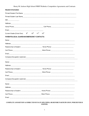 Fillable Online Henry M. Jackson High School FIRST Robotics Competition ...