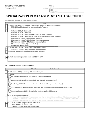 Fillable Online dan uwo SPECIALIZATION IN MANAGEMENT AND LEGAL STUDIES ...