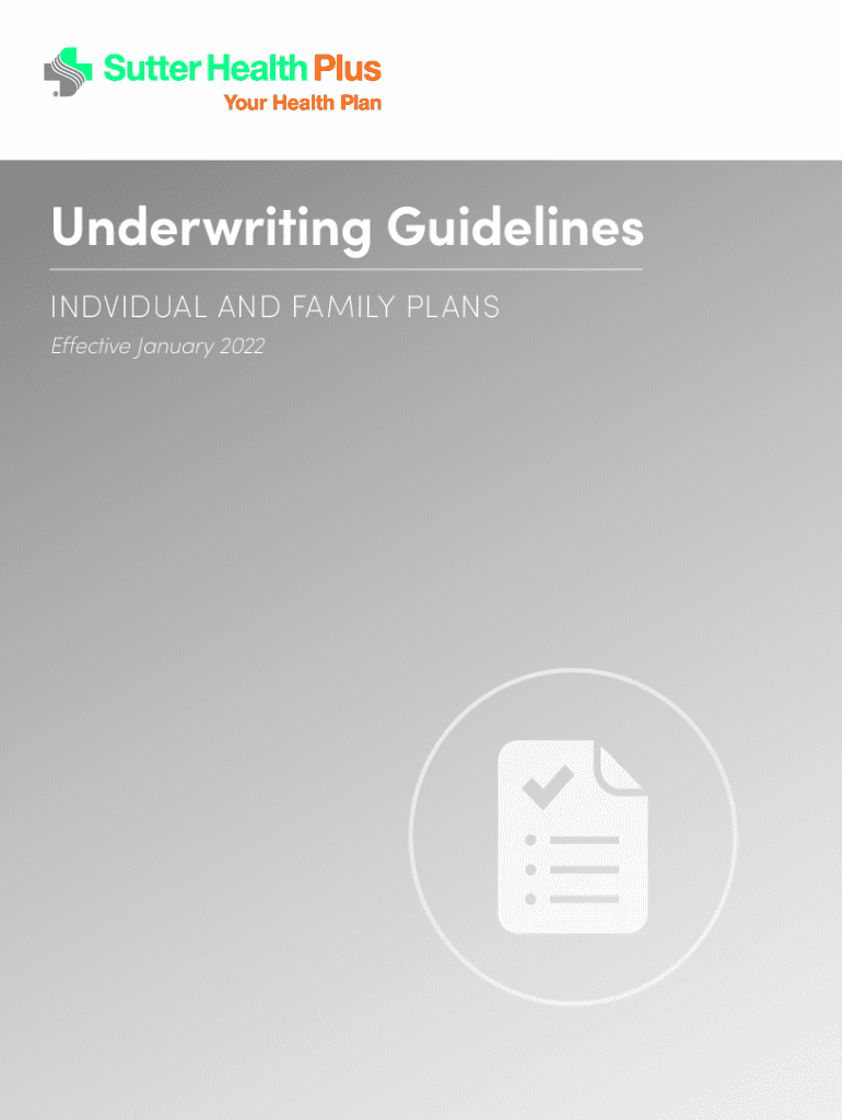 Fillable Online Underwriting Guidelines Large Group Plans - Sutter ...