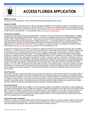 Fillable Online FLORIDA Department of Children & Families (DCF) ACCESS ...