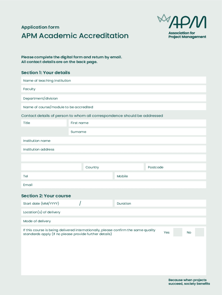 Fillable Online Application Form Academic Accreditation. Application Form Academic Accreditation ...