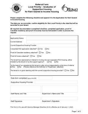 Fillable Online Referral Form Local Priority - Graduates of Supportive ...
