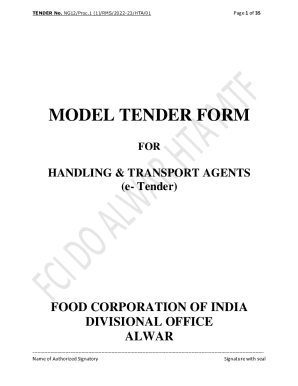 Fillable Online fci gov Create a Tender Package - Procore Support (en ...