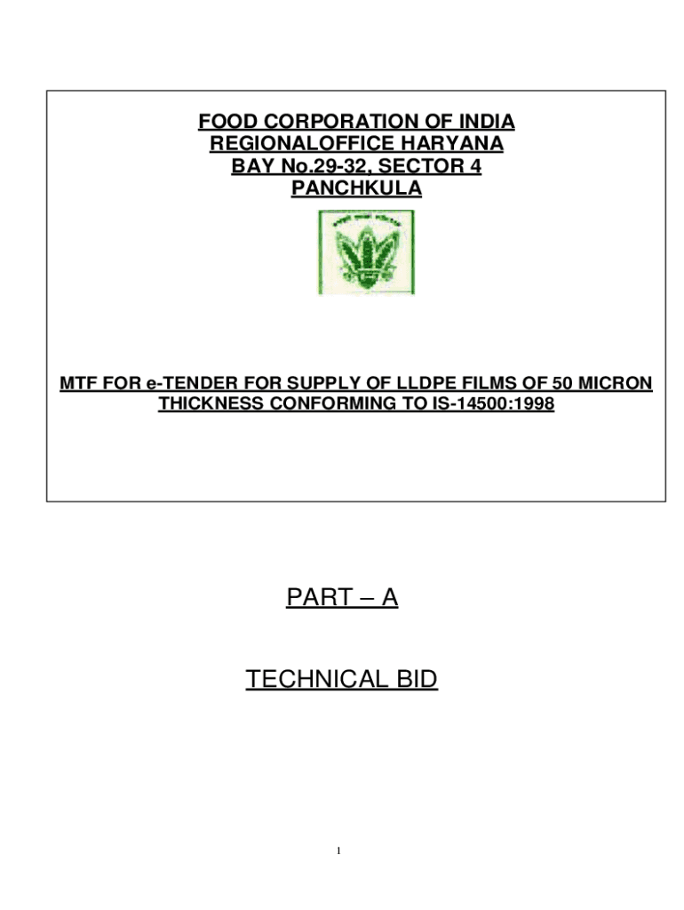 Fillable Online fci gov food corporation of india Fax Email Print ...