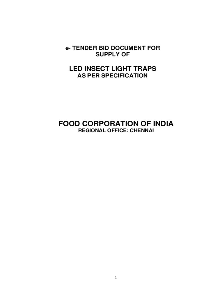 Fillable Online fci gov LED INSECT LIGHT TRAPS - Food Corporation of ...