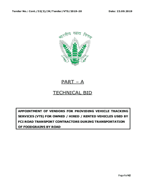 Fillable Online fci gov Vehicle Tracking System Tenders, Vehicle ...