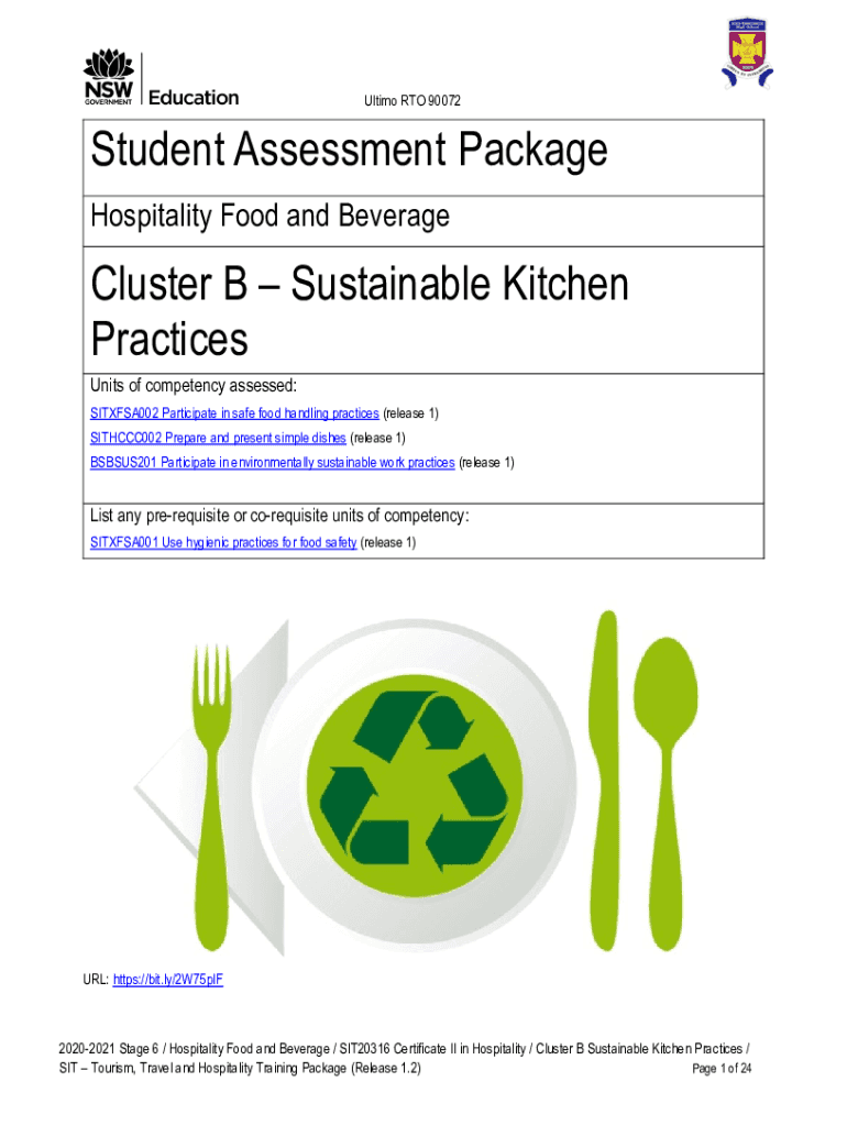 Fillable Online Student Assessment Package Cluster B Sustainable ...