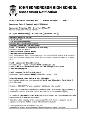 Fillable Online 7VA Task 2 Assessment Notification with Criteria and ...