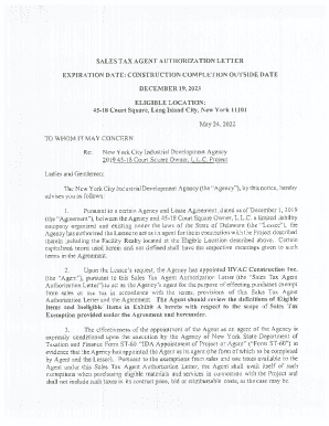 Fillable Online form of sales tax agent authorization letter Fax Email ...