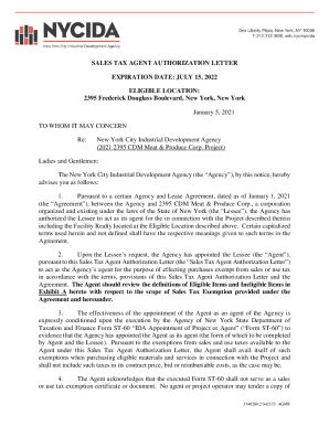 Fillable Online Sales Tax Agent Authorization Letter Fax Email Print ...