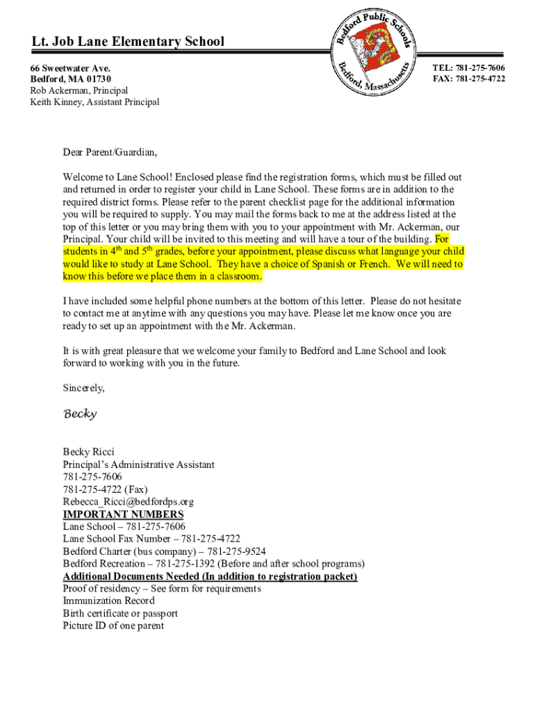 Fillable Online School's Out, but Lane School Principal Rob Ackerman is ... Fax Email Print ...