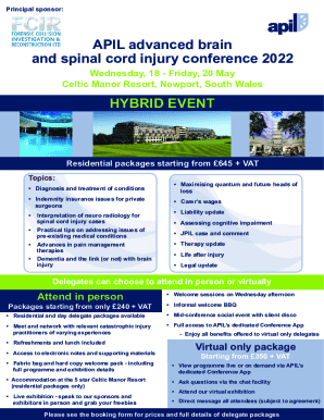 Fillable Online APIL advanced brain and spinal cord injury conference ...
