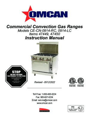 Fillable Online Commercial Convection Gas Ranges Fax Email Print ...