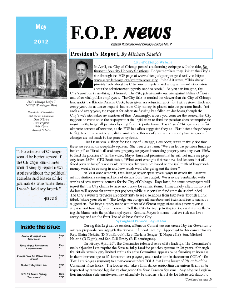 Fillable Online Committees - Chicago FOP Lodge #7 Fax Email Print ...