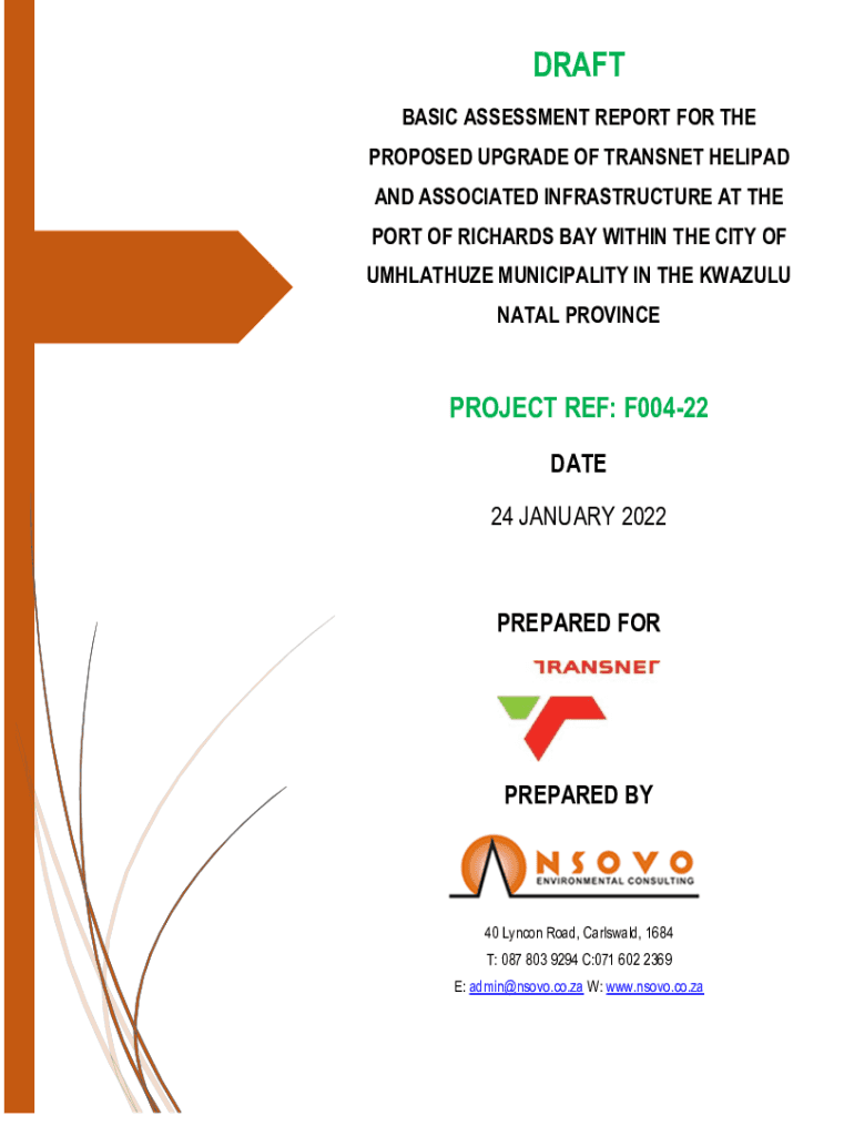 Fillable Online DRAFT SCOPING REPORT FOR THE PROPOSED DEVELOPMENT OF EXXARO DORSTFONTEIN WEST ...