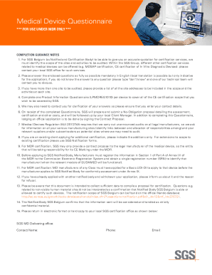 Fillable Online Medical Device Questionnaire. Medical Device Questionnaire. Fax Email Print ...
