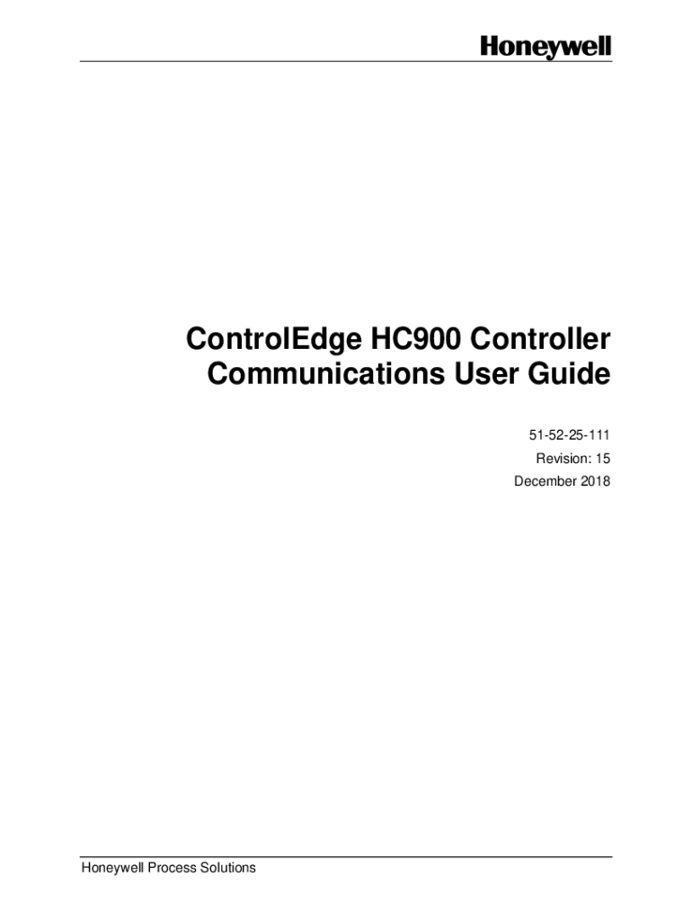 Fillable Online ControlEdge HC900 Process & Safety Controller - User and ... Fax Email Print ...