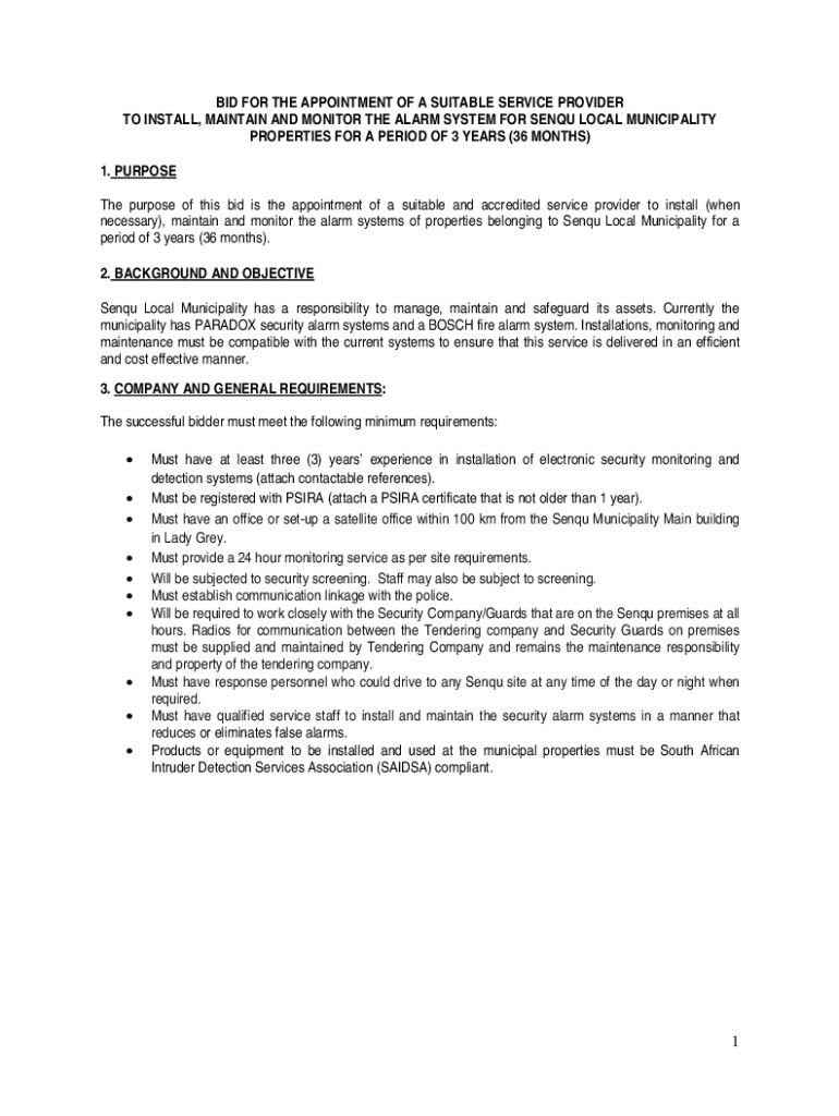 Fillable Online Final Alarm System Services Specification (March with ...