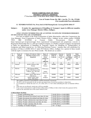 Fillable Online fci gov FOOD CORPORATION OF INDIA DISTRICT OFFICE ...