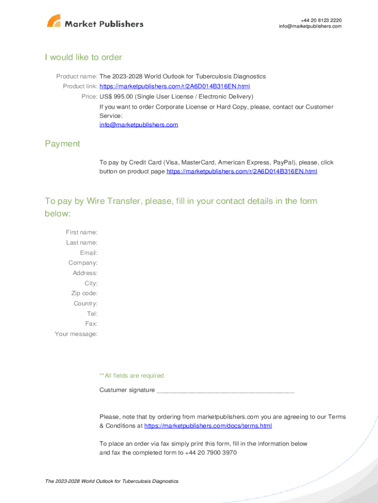 Fillable Online Tuberculosis (TB) Diagnostic Market Size to Surpass US ...