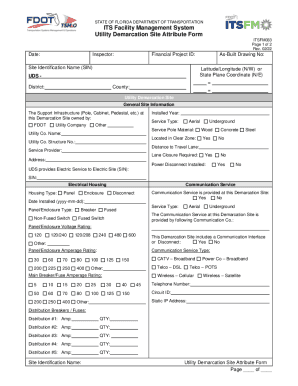 Fillable Online ITSFM033 - Utility Demarcation Site Attribute Form. ITSFM Data Collection Fax ...