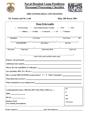 Fillable Online Naval Hospital Camp Pendleton Personnel Processing ...