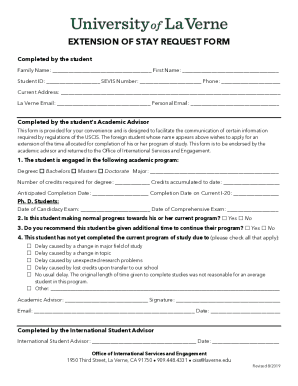 Fillable Online Extension of Stay Request Form.docx Fax Email Print ...