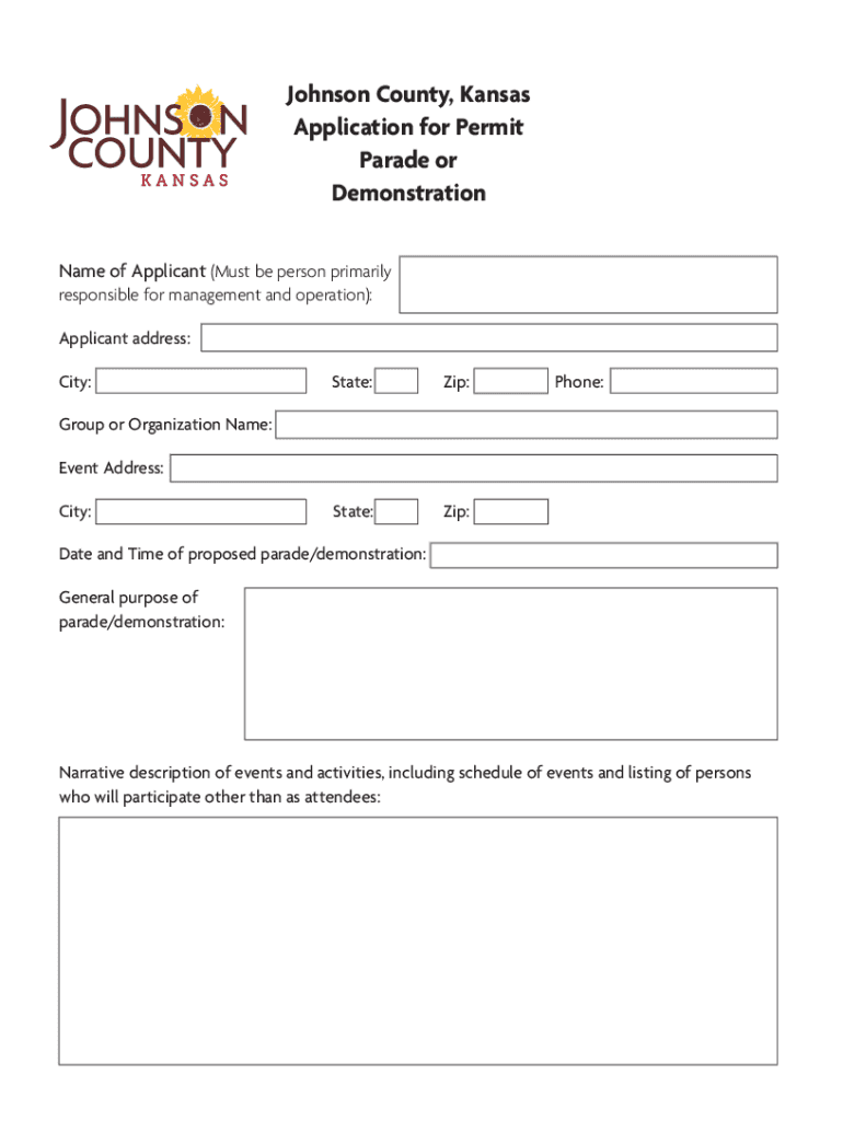 Fillable Online PARADE PERMIT APPLICATION INFORMATION SHEET Fax Email ...