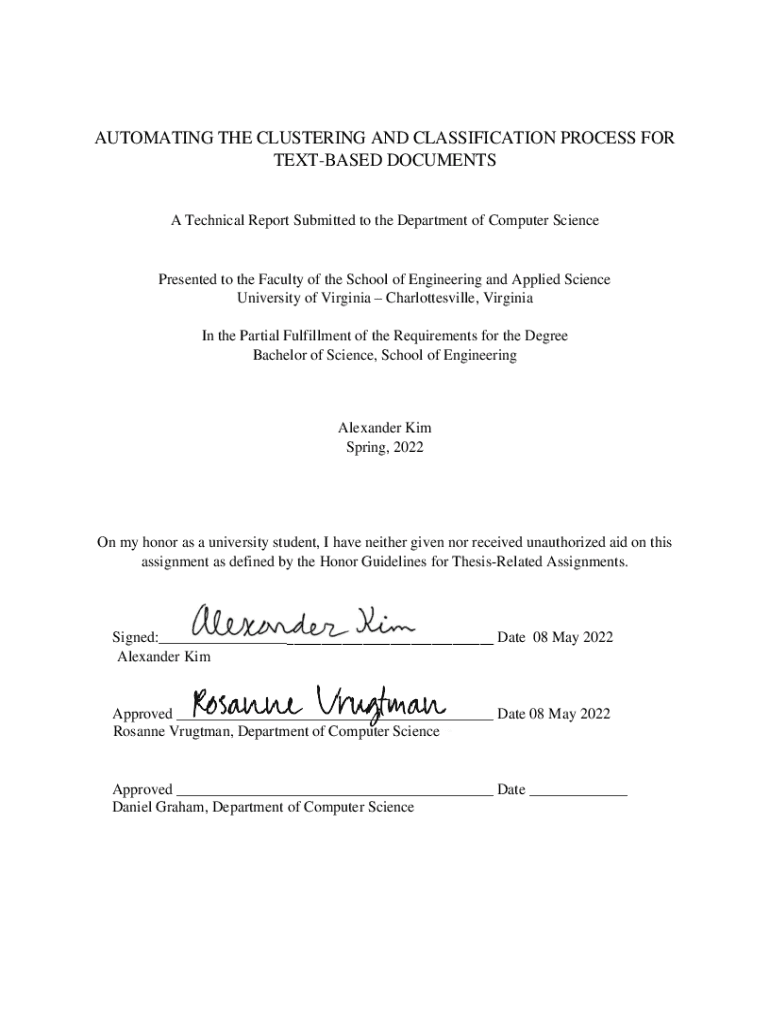 Fillable Online Automating the Clustering and Classification Process for Text-Based ... Fax ...