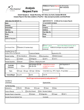 Fillable Online Analysis Request Form Fax Email Print - pdfFiller