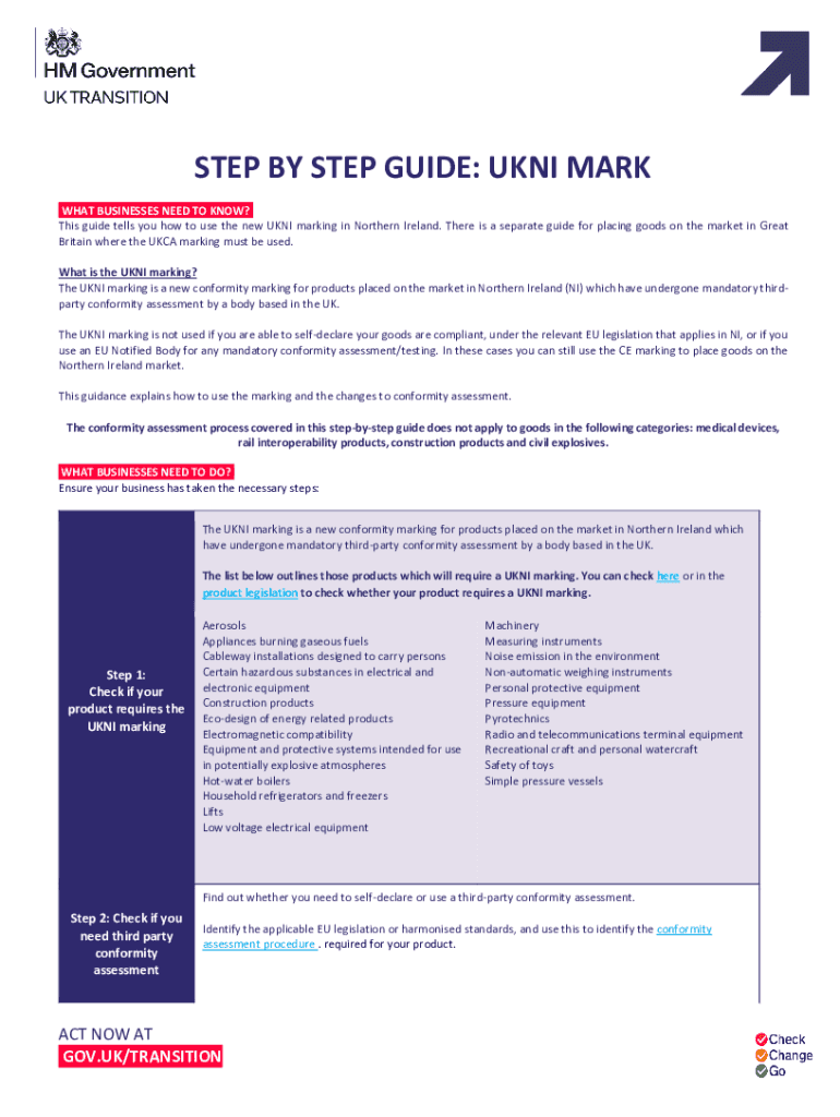 Fillable Online Using of the UKCA/UKNI and CE markings in the UK market ...