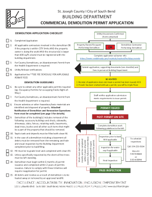 Fillable Online DEMOLITION APPLICATION CHECKLIST Fax Email Print - pdfFiller