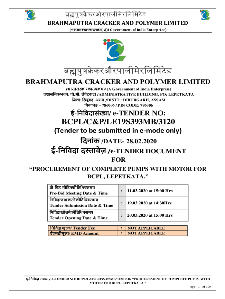 Fillable Online -/ e-TENDER Fax Email Print - pdfFiller