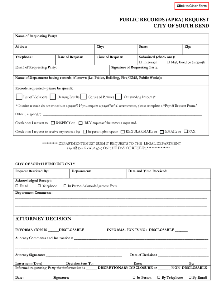 Fillable Online Fillable PUBLIC RECORDS (APRA) REQUEST BUILDING ... Fax ...