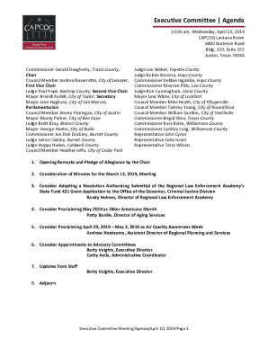 Fillable Online Executive Committee Planning Workshop - CAPCOG Fax ...