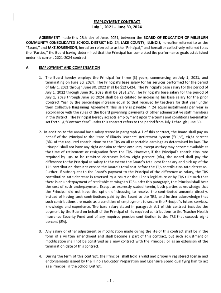 Fillable Online superintendent's contract of employment - AWS Fax Email ...