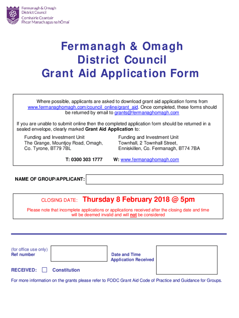 Fillable Online Registration Form - Fermanagh and Omagh District ...