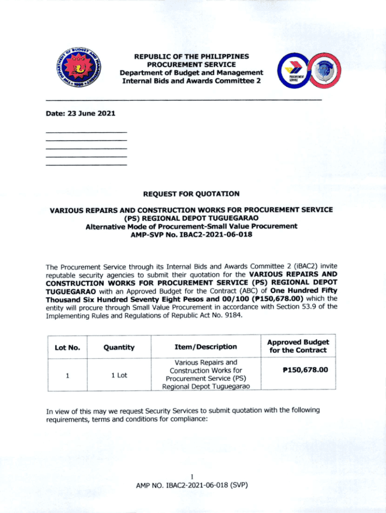 Fillable Online BUDGET - PS-PhilGEPS Fax Email Print - pdfFiller