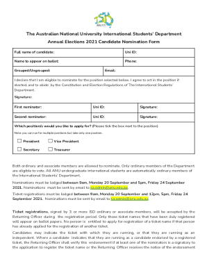 Fillable Online Nomination Form - anu parsa Fax Email Print - pdfFiller