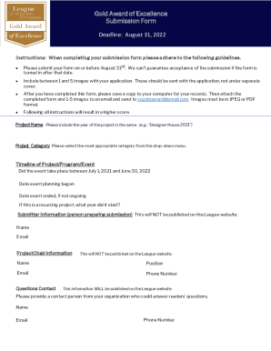 Fillable Online Gold Award Application Form 3-30-22 (Leadership Edits ...