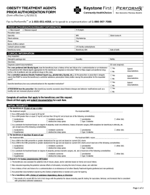 Fillable Online Obesity Treatment Agents Prior Authorization Form ...