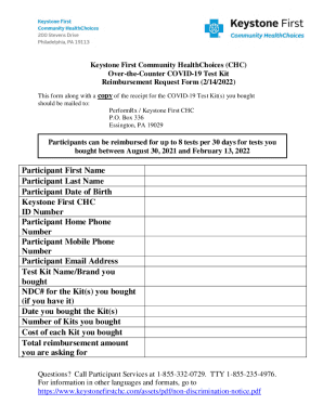 Fillable Online Over-the-Counter COVID-19 Test Kit Reimbursement ...