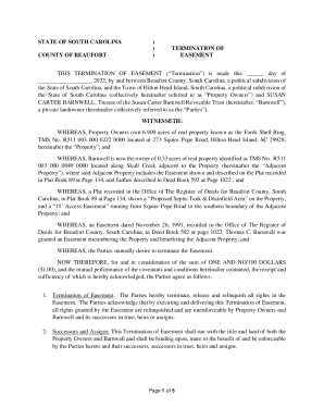 Fillable Online South Carolina Termination of Easement FormsDeeds.com ...