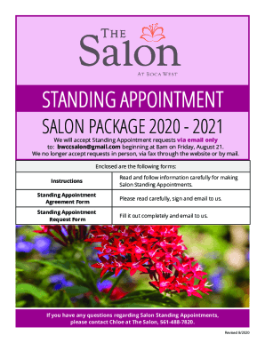 Fillable Online Salon & Spa Appointment Request - Balance Hair Spa Fax ...