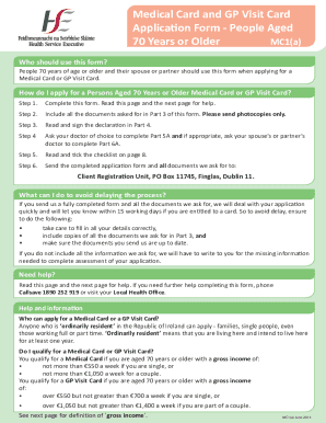 Fillable Online MEDICAL CARD APPLICATION FORM FOR PEOPLE AGED ... Fax ...