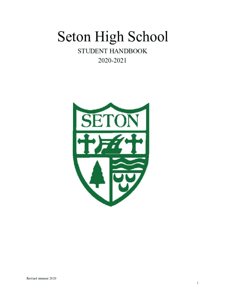 Fillable Online St. Elizabeth Seton School Junior High Student Handbook ...