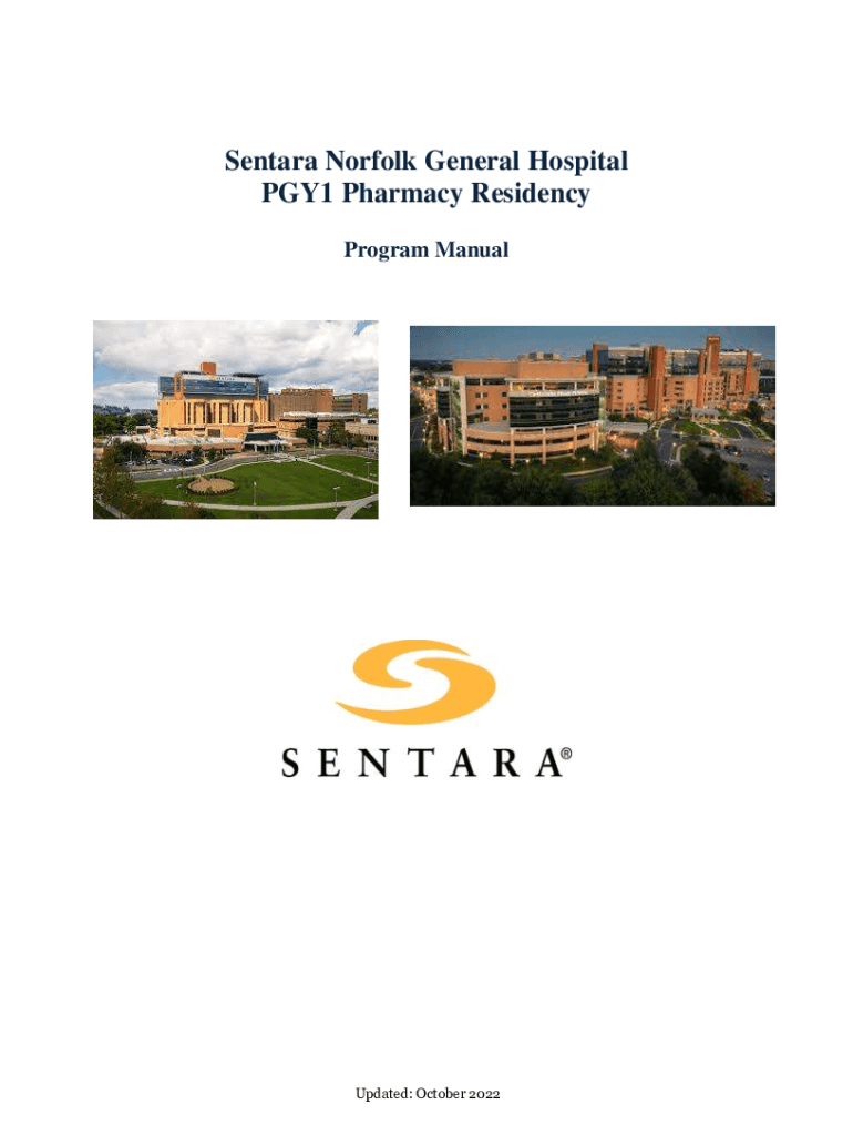Fillable Online Sentara Norfolk General Hospital Postgraduate Year One ...